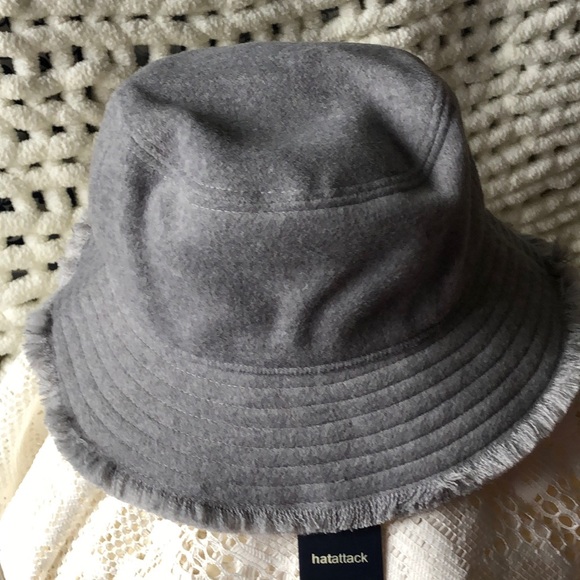 Accessories | Revolve Hat Attack Grey Bucket Hat Ribbed Brim Frayed ...